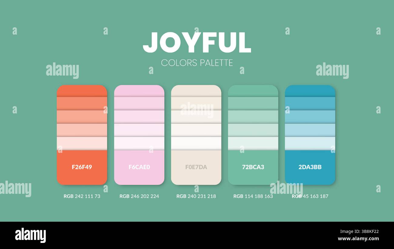 Color palette guide in Joyful vibrant colour theme collections. Color ...