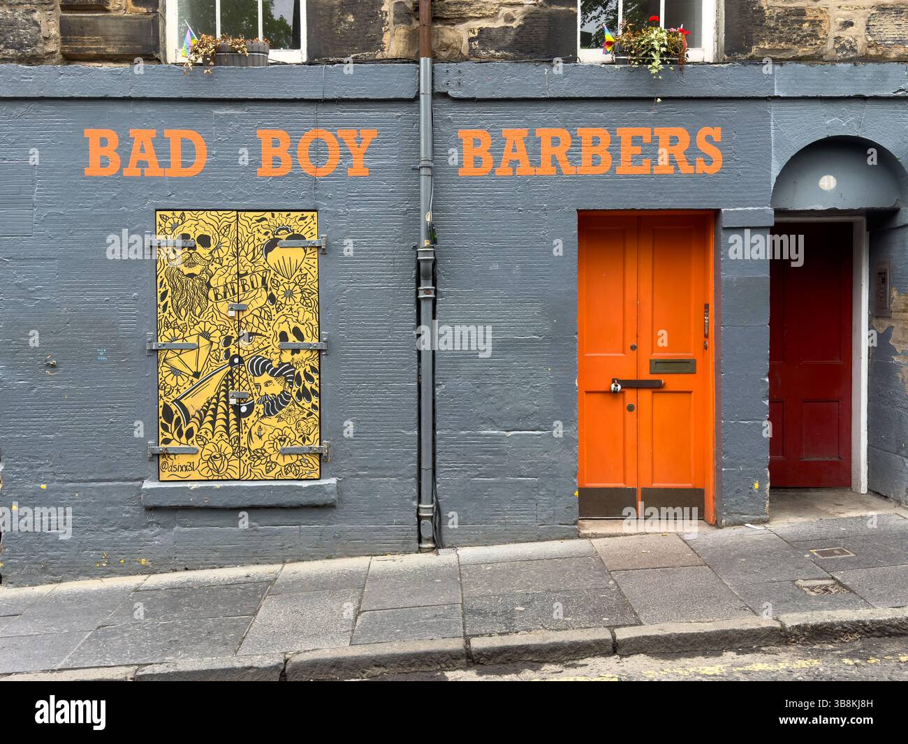 Bad Boy Barbers Shop in Candlemaker Row, Edinburgh, Scotland, Great ...