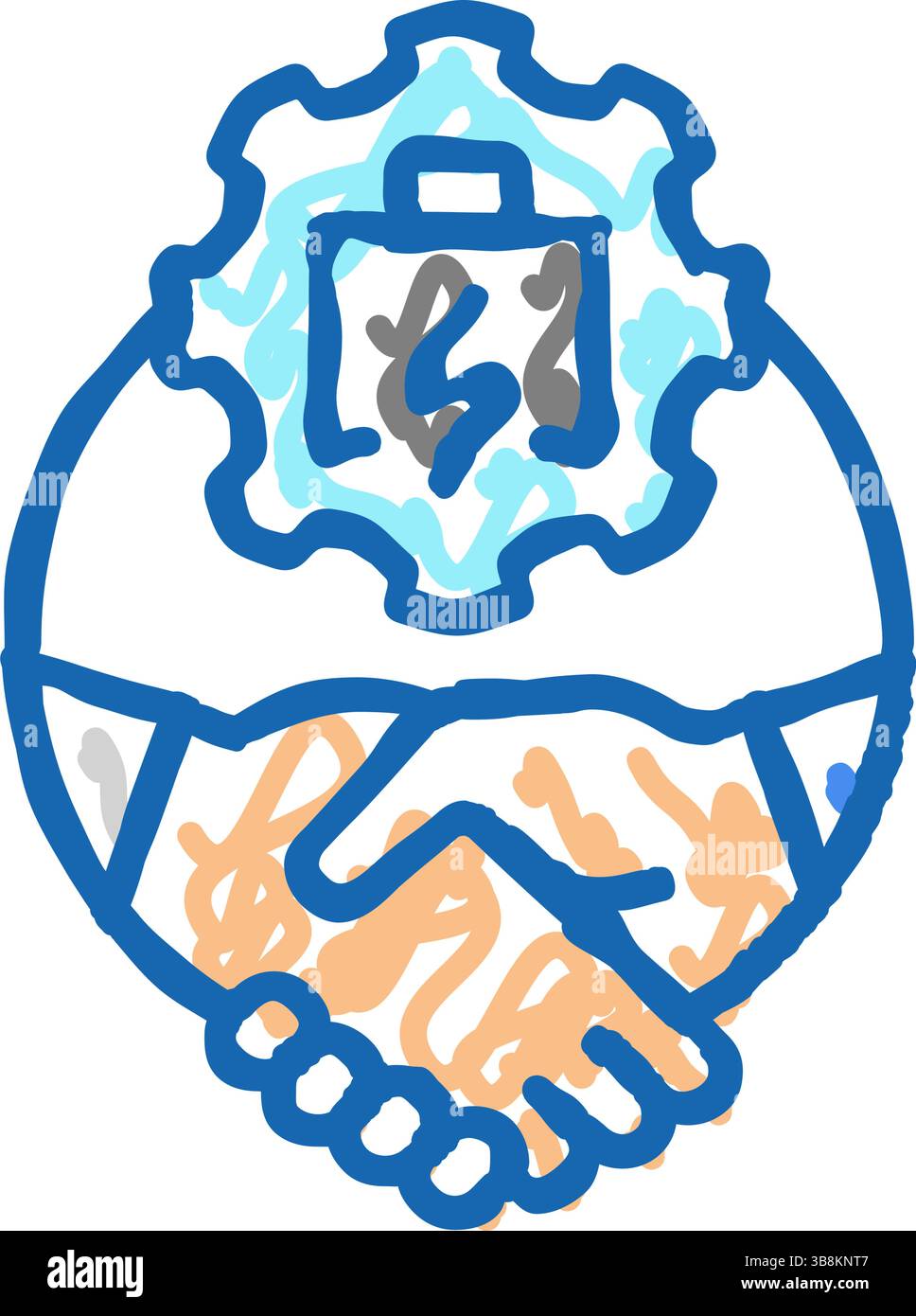 stakeholder collaboration icon doodle illustration Stock Vector Image ...