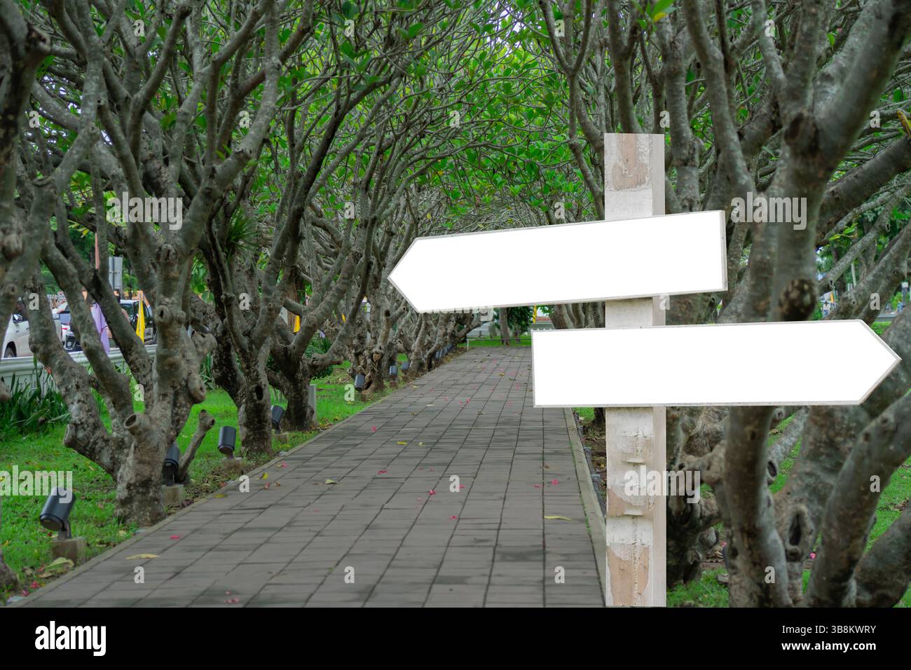 Empty directional arrows information panel path trail marker display ...