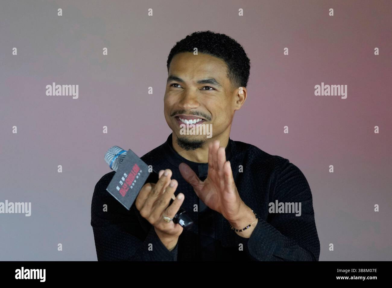 Greg Tarzan Davis speaks during a press conference to promote his ...