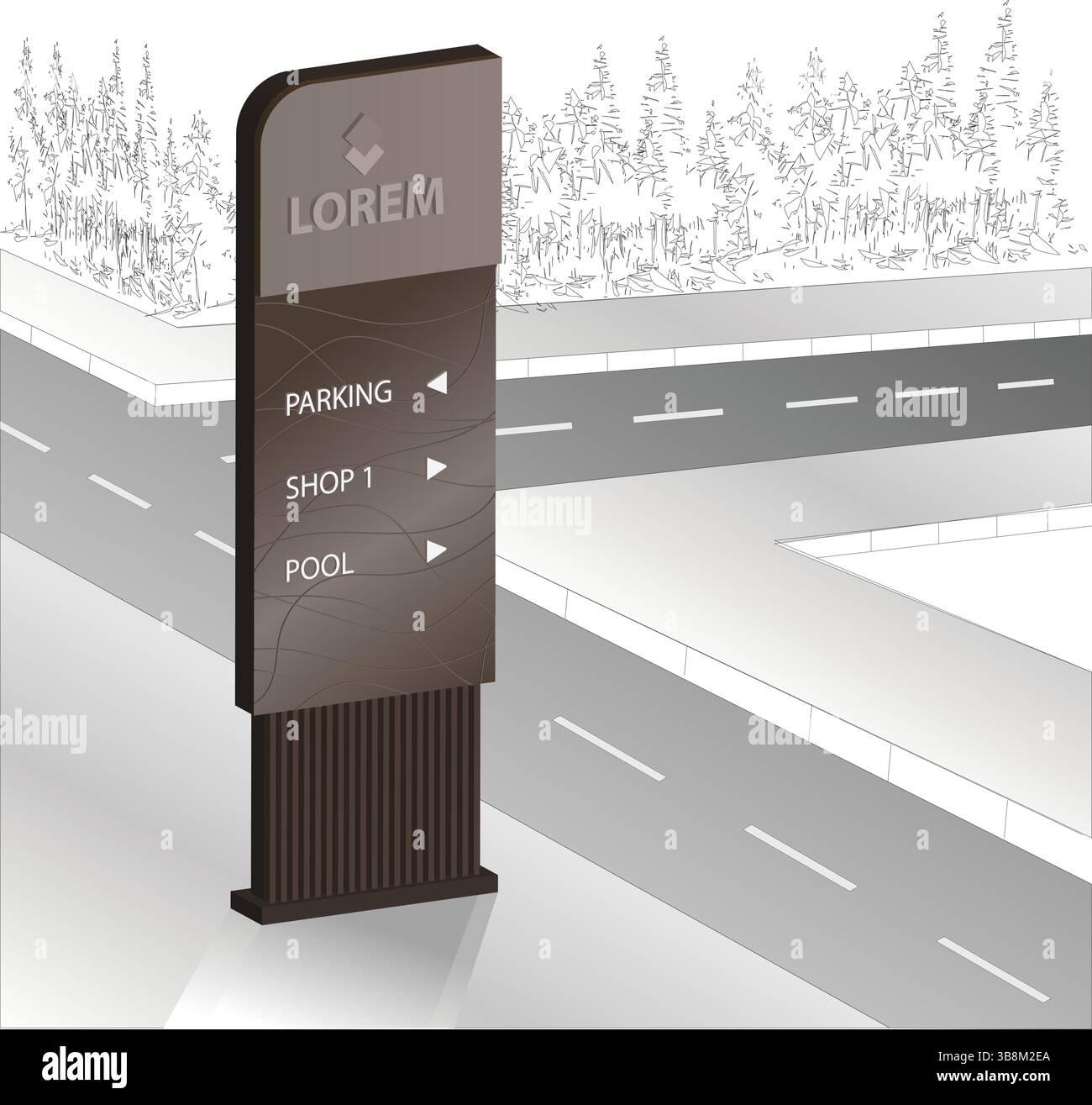 Wayfinding system 3D signage mockup set Direction signs Exterior and interior way finding design ...