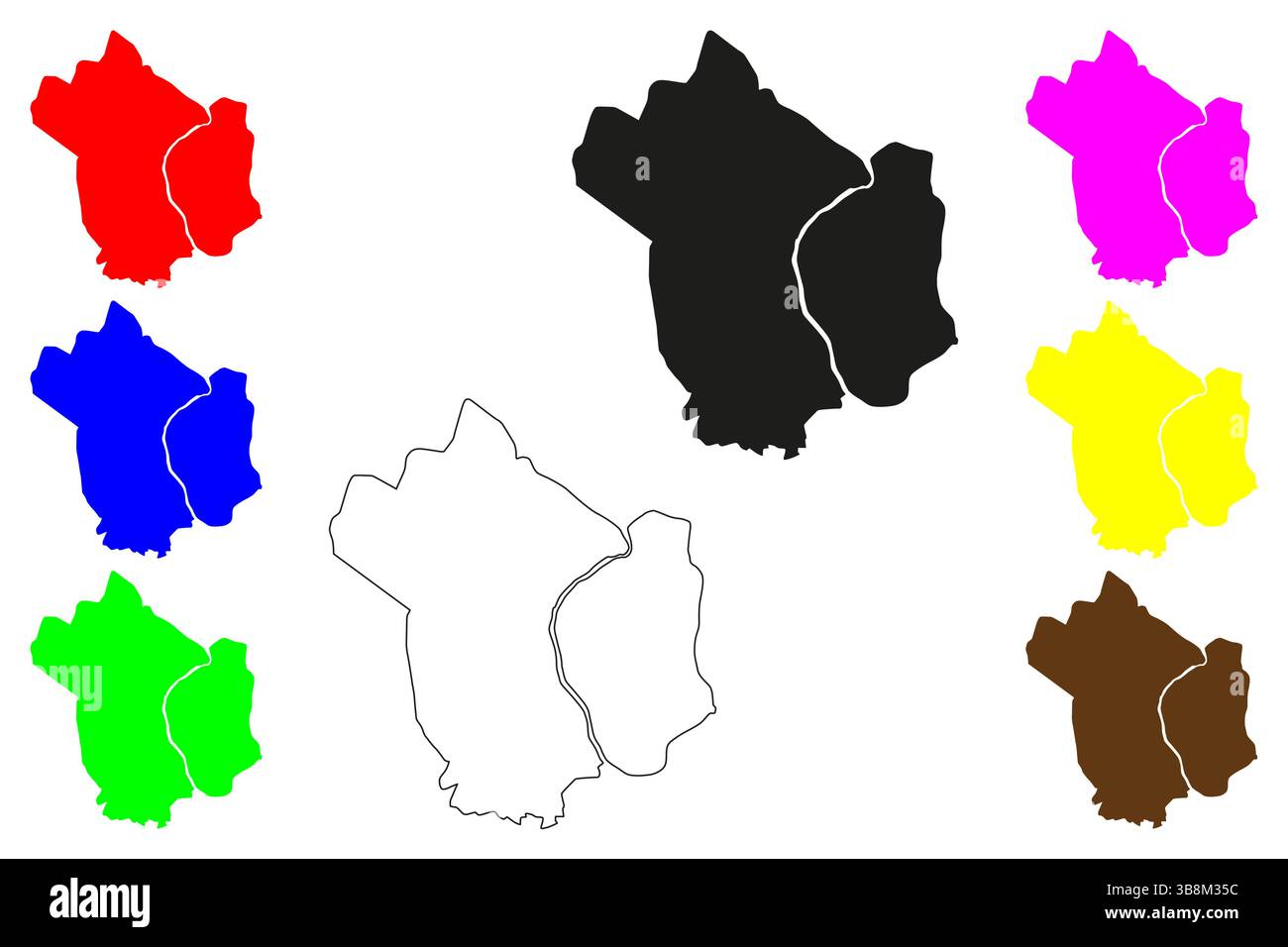 Raigarh city (Republic of India, State of Chhattisgarh) map vector ...