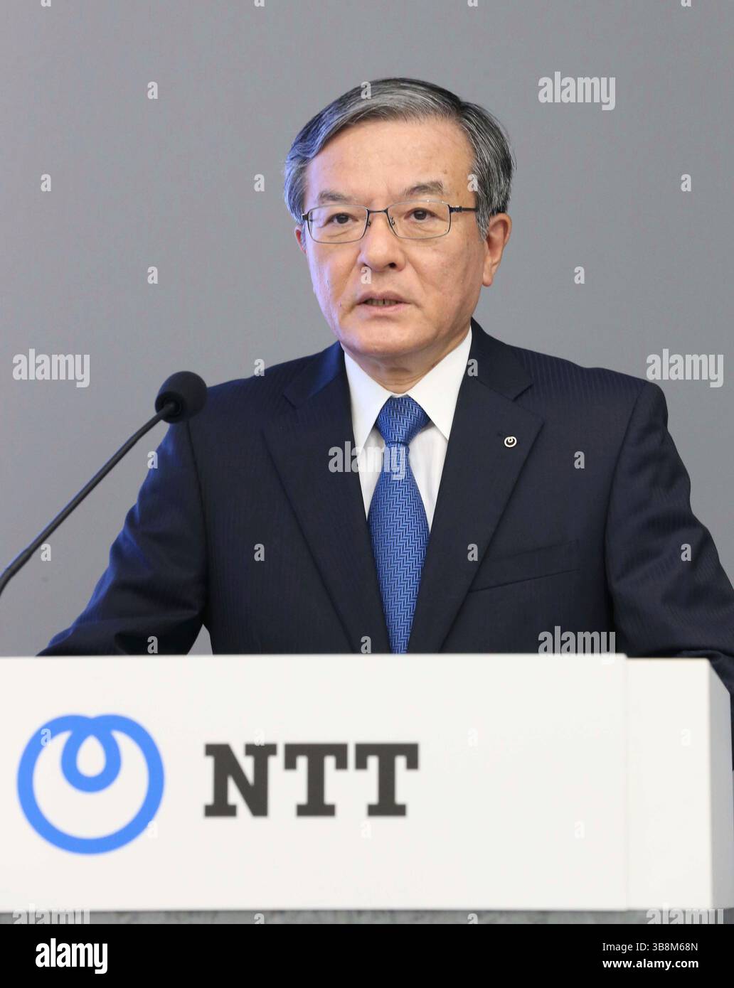 NIPPON TELEGRAPH AND TELEPHONE CORPORATION (NTT) President Akira Shimada attends a press ...