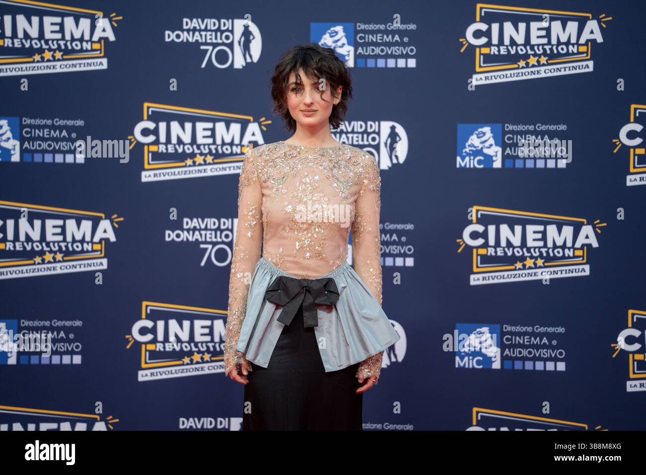 Tecla Insolia attends the photocall during the 70th David Di Donatello ...