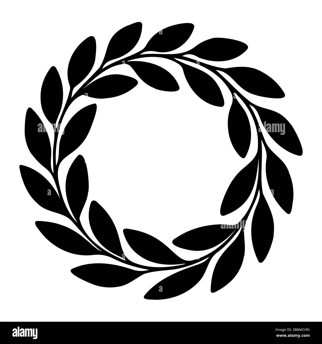 Vector laurel wreath. round frame with laurel branches. isolated ...