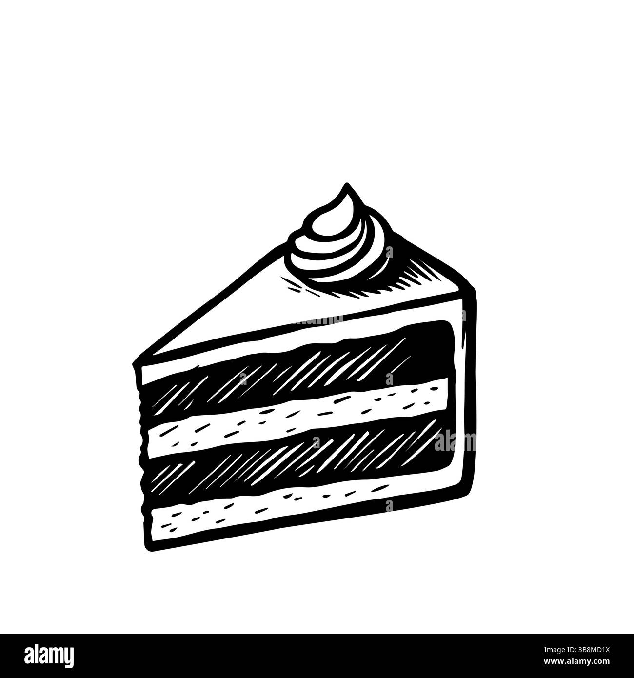 Sketch cake. ink sketch isolated on white background. Freehand vector ...