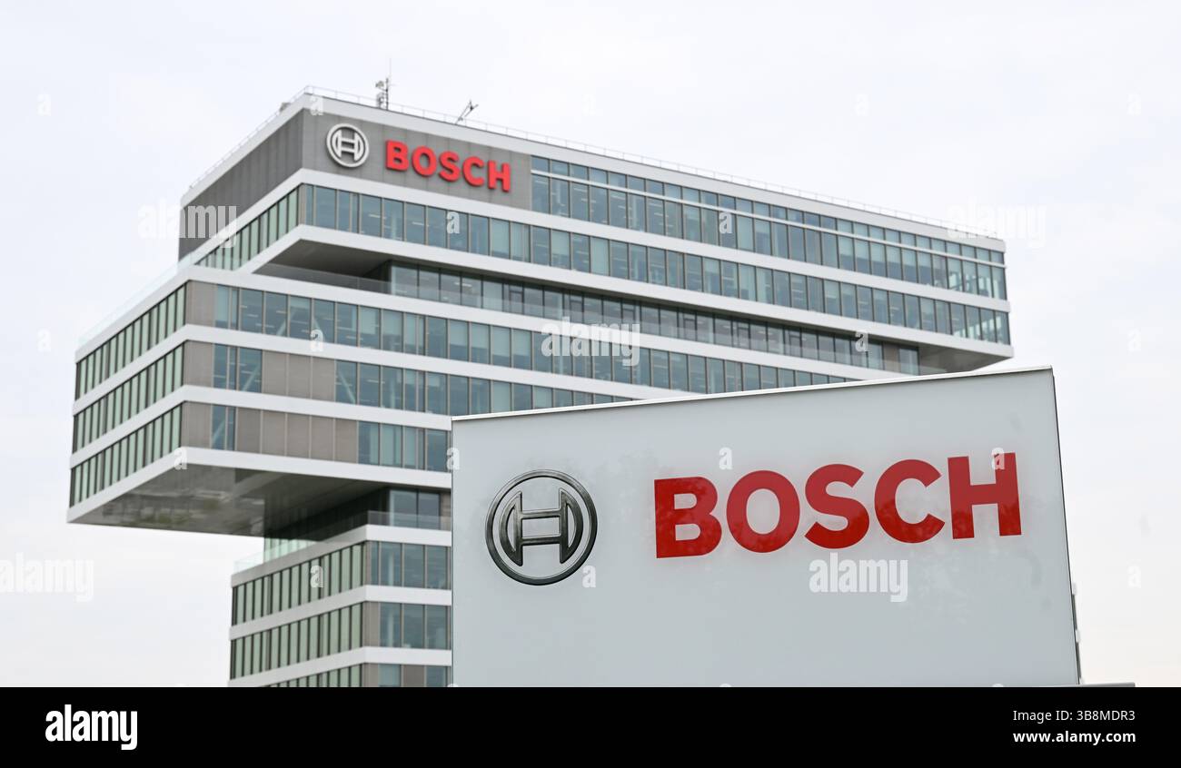 Renningen, Germany. 08th May, 2025. The logo of the Bosch industrial ...