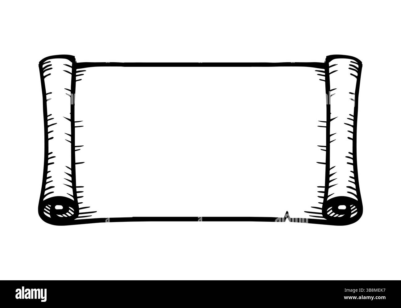 Scrolling paper map, parchment in vintage retro engraving style Stock ...