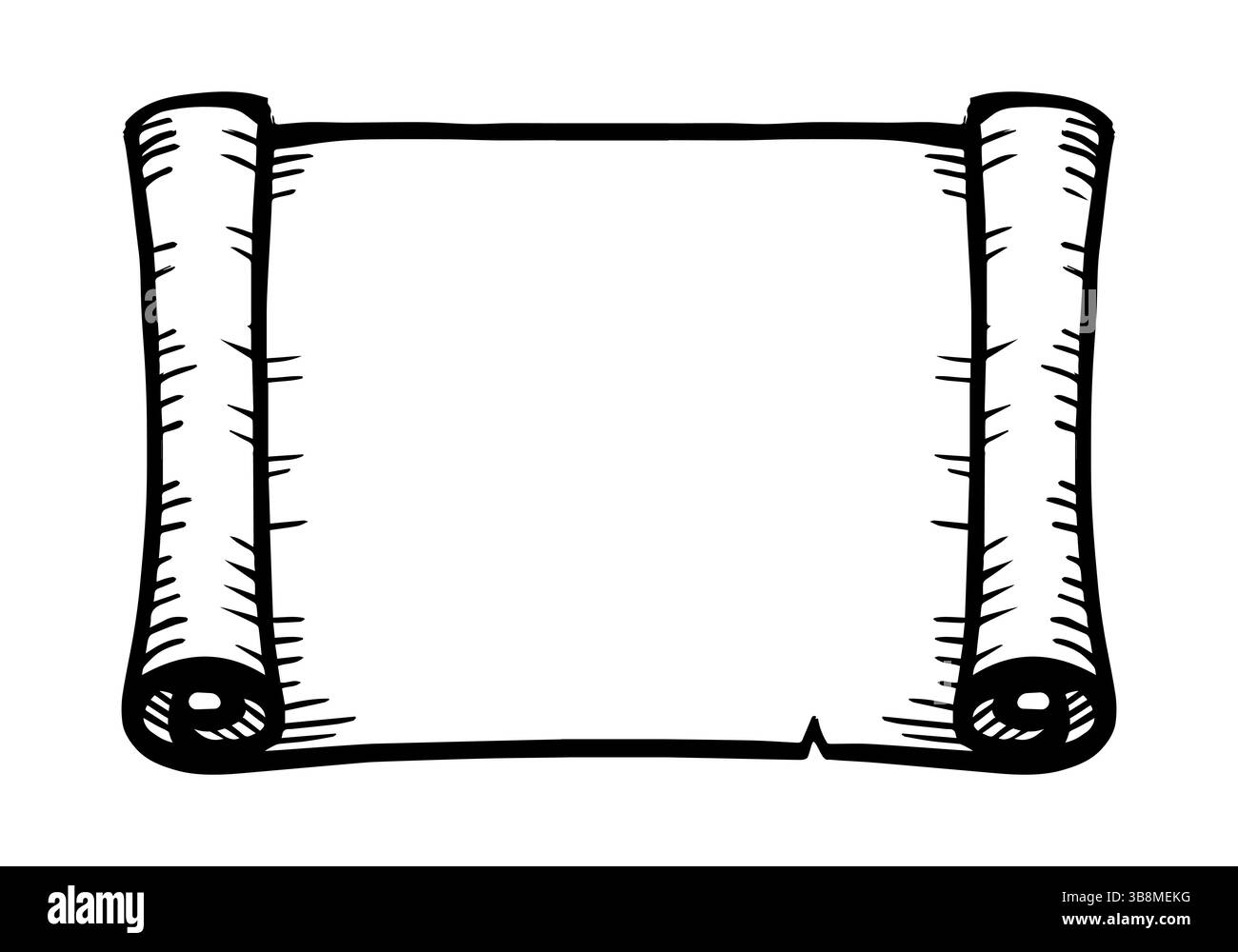 Scrolling paper map, parchment in vintage retro engraving style Stock ...