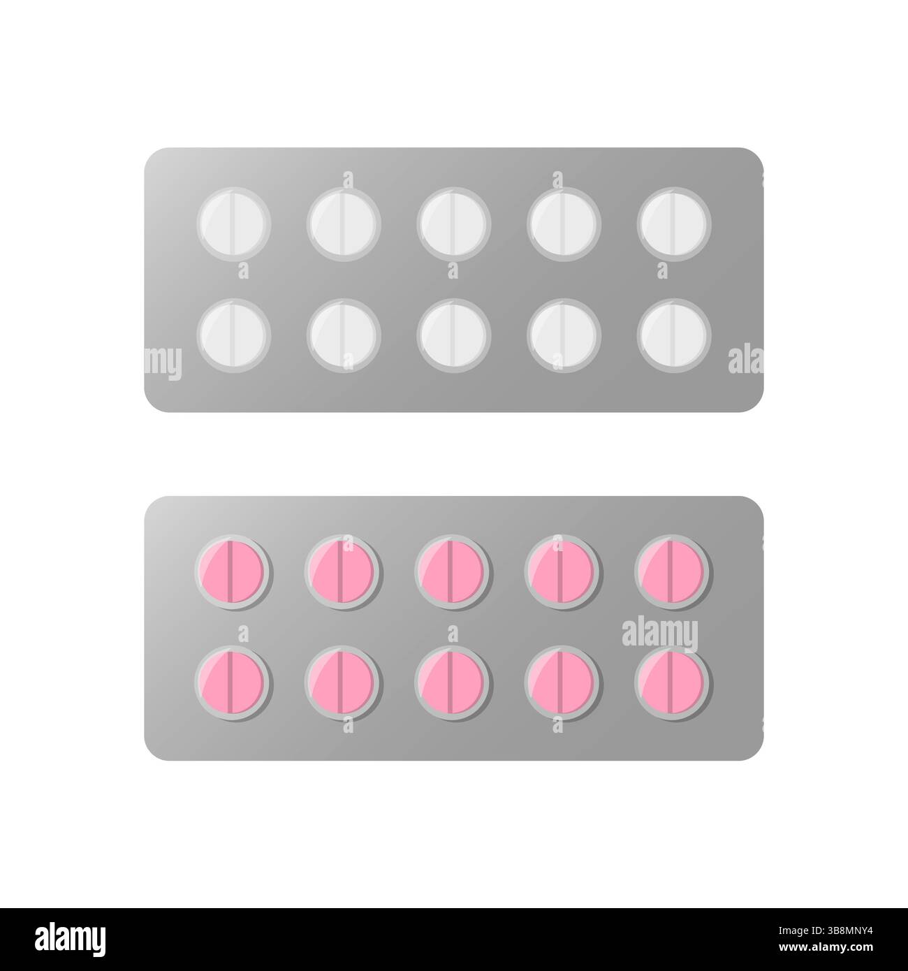 Pill blister packs, medical package with small round tablets Stock ...