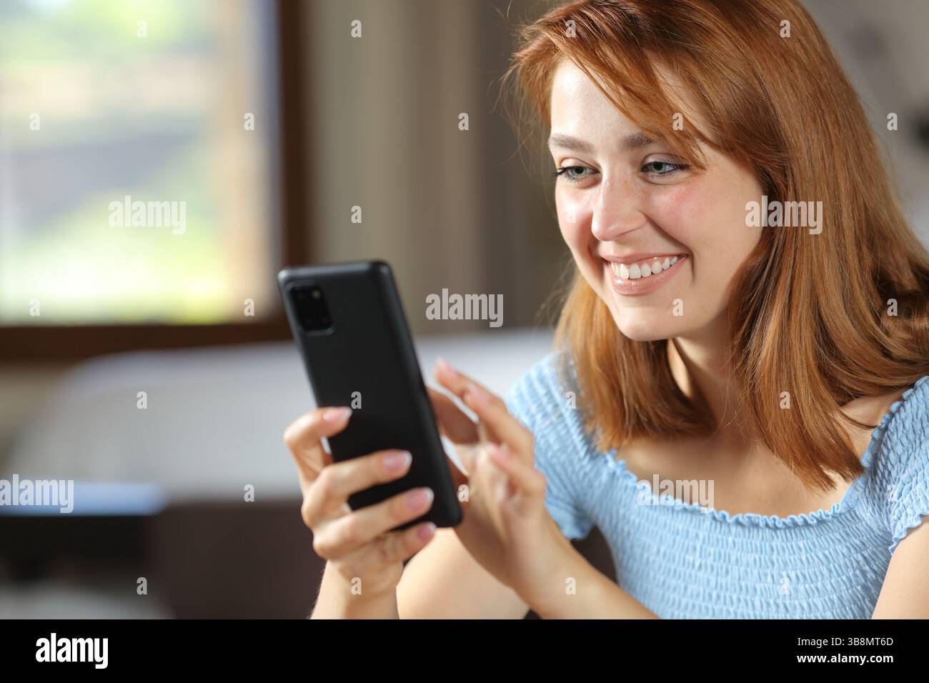 Happy person smiling checking hi-res stock photography and images - Alamy
