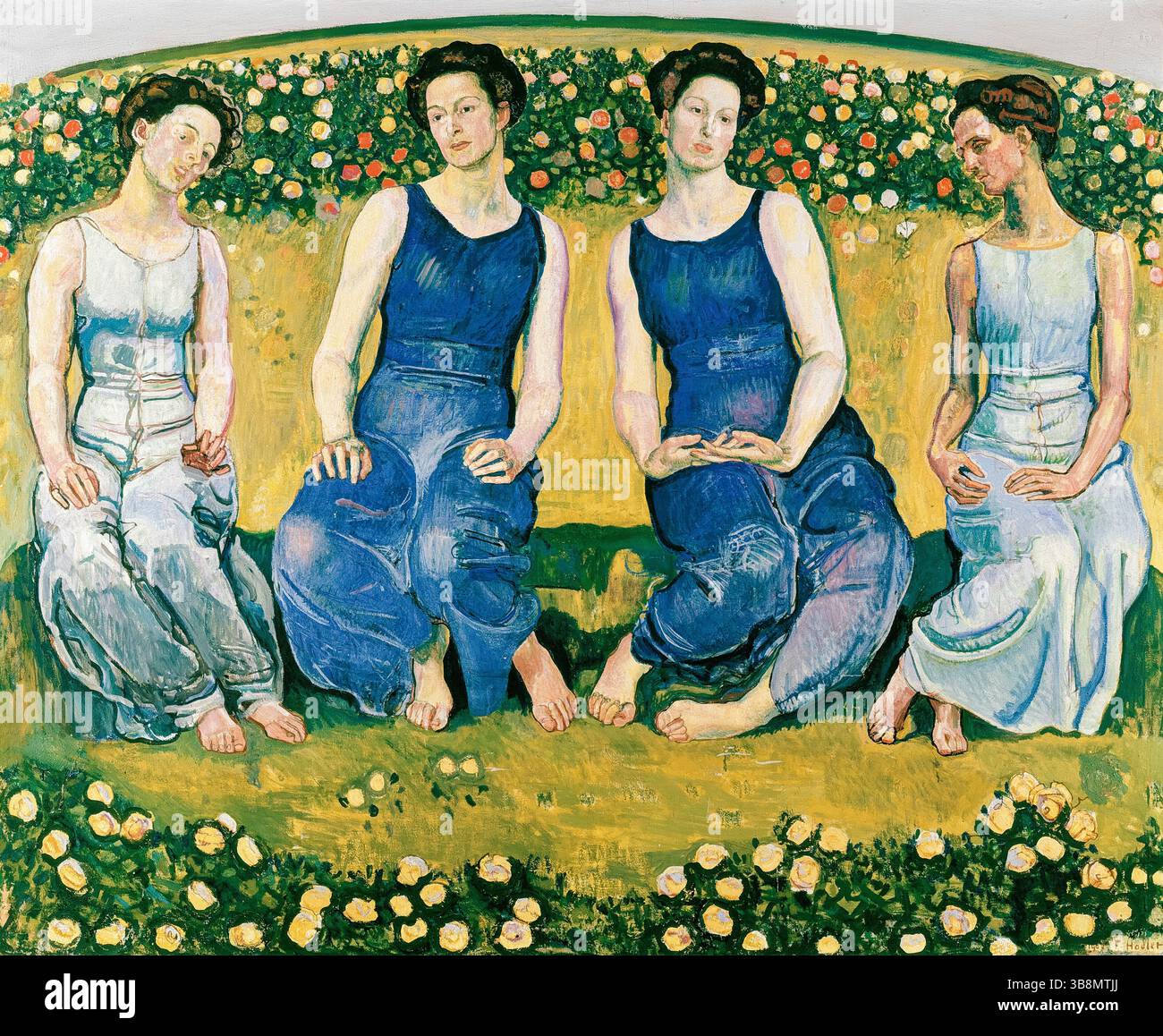 Ferdinand Hodler, Holy Hour, painting in oil on canvas, 1907 revised ...
