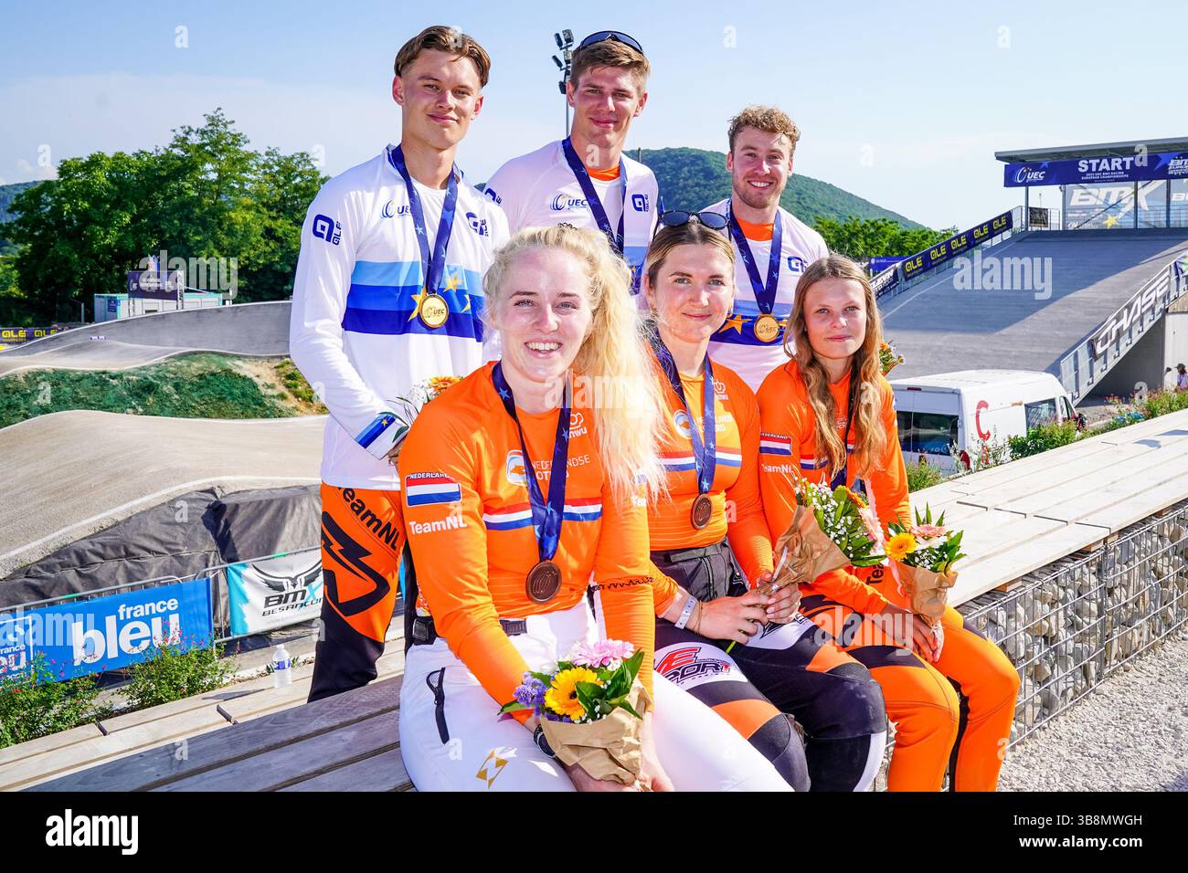BESANCON, FRANCE - JULY 9: Jaymio Brink of the Netherlands, Niek ...