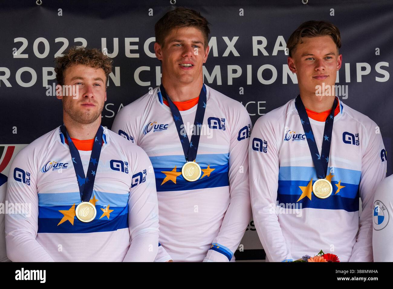 BESANCON, FRANCE - JULY 9: Jay Schippers of the Netherlands, Niek Kimmann of the Netherlands and ...