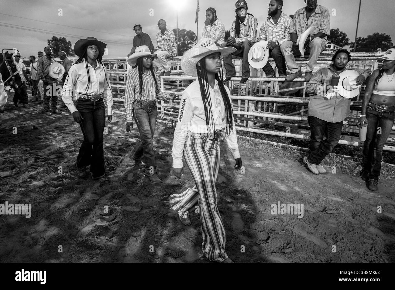 Calf roping event rodeo Black and White Stock Photos & Images - Alamy