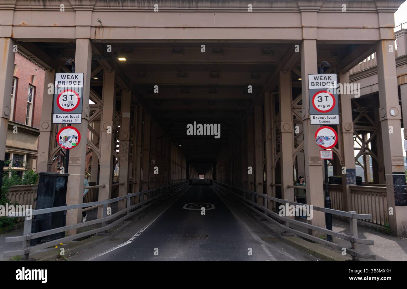 The road section of the High Level Bridge in Newcastle, Tyne and Wear ...
