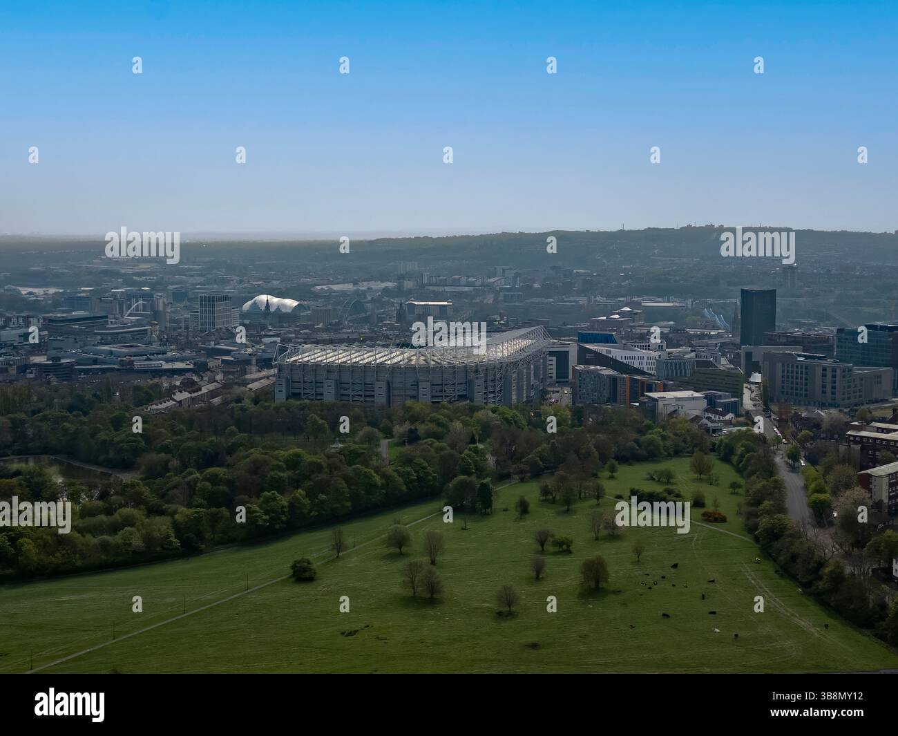 An aerial view of St James Park, home of Newcastle United FC in Tyne and Wear, UK Stock Photo ...