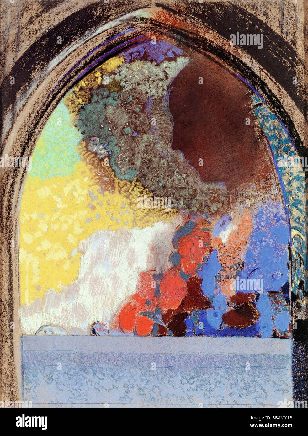 Odilon Redon, Beatrice, pastel drawing, circa 1905 Stock Photo - Alamy