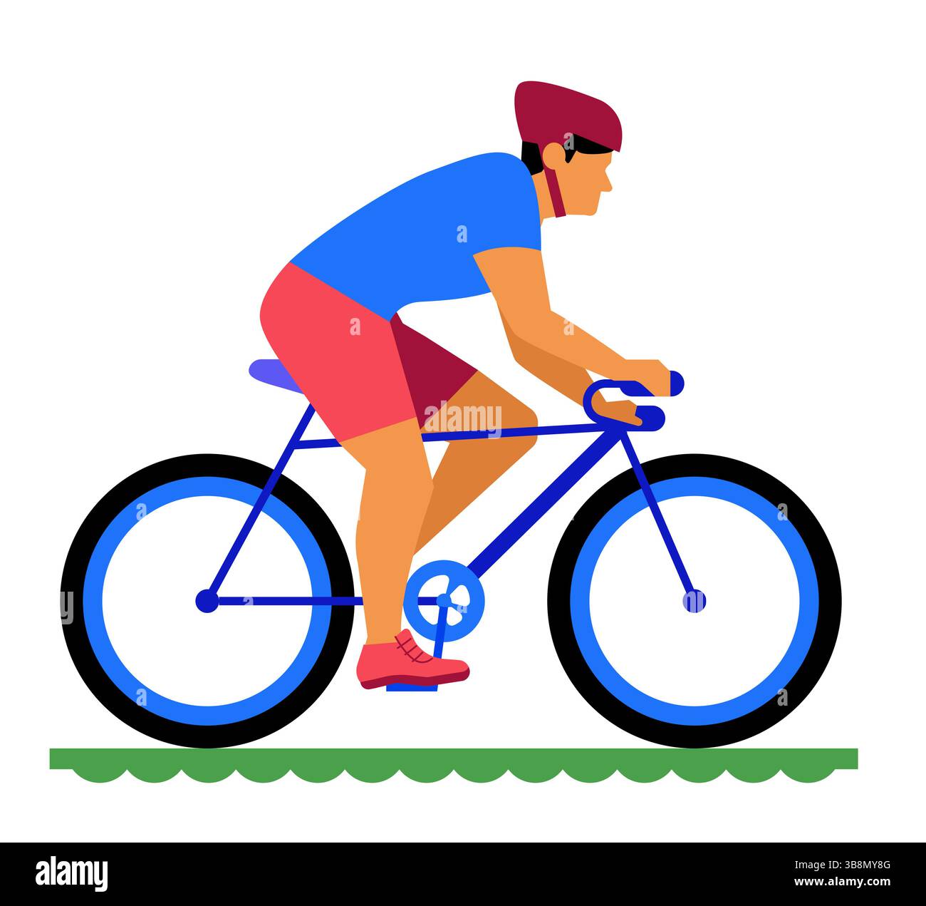 Cyclist - colorful flat design style illustration Stock Vector Image ...