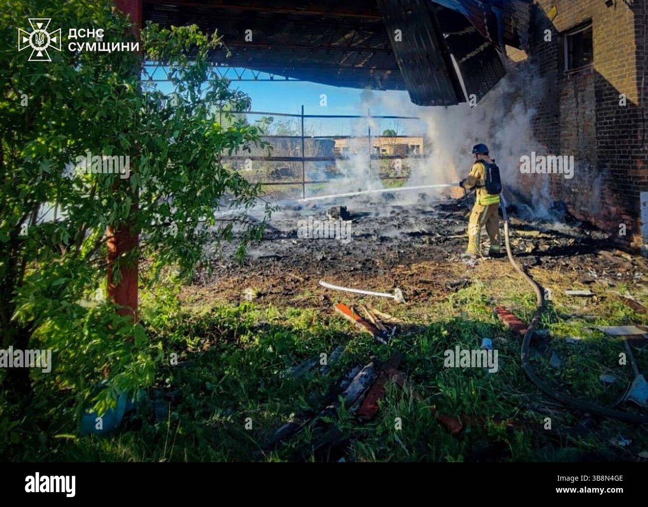 In this photo provided by the Ukrainian Emergency Services on May 8 ...