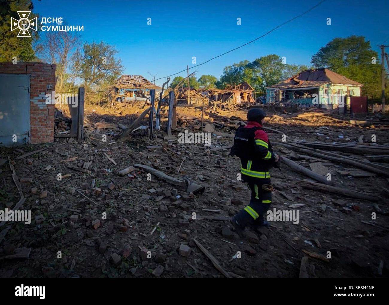 In this photo provided by the Ukrainian Emergency Services on May 8 ...