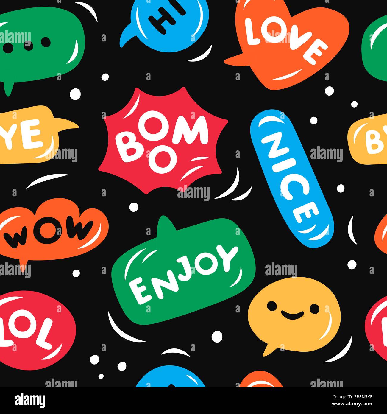 Speech bubbles words seamless hi-res stock photography and images - Alamy