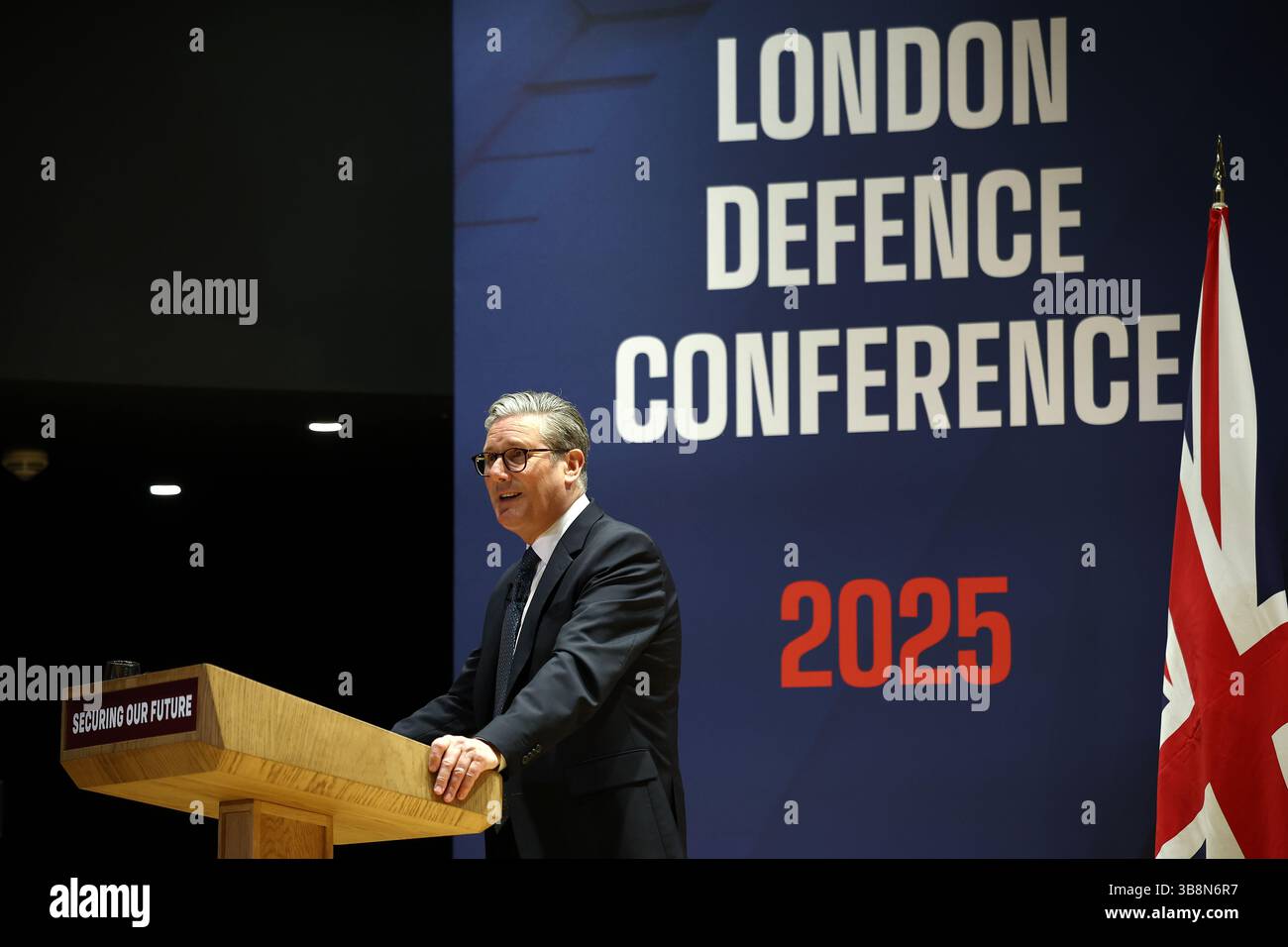 Sir Keir Starmer speaking at the London Defence Conference at Bush ...