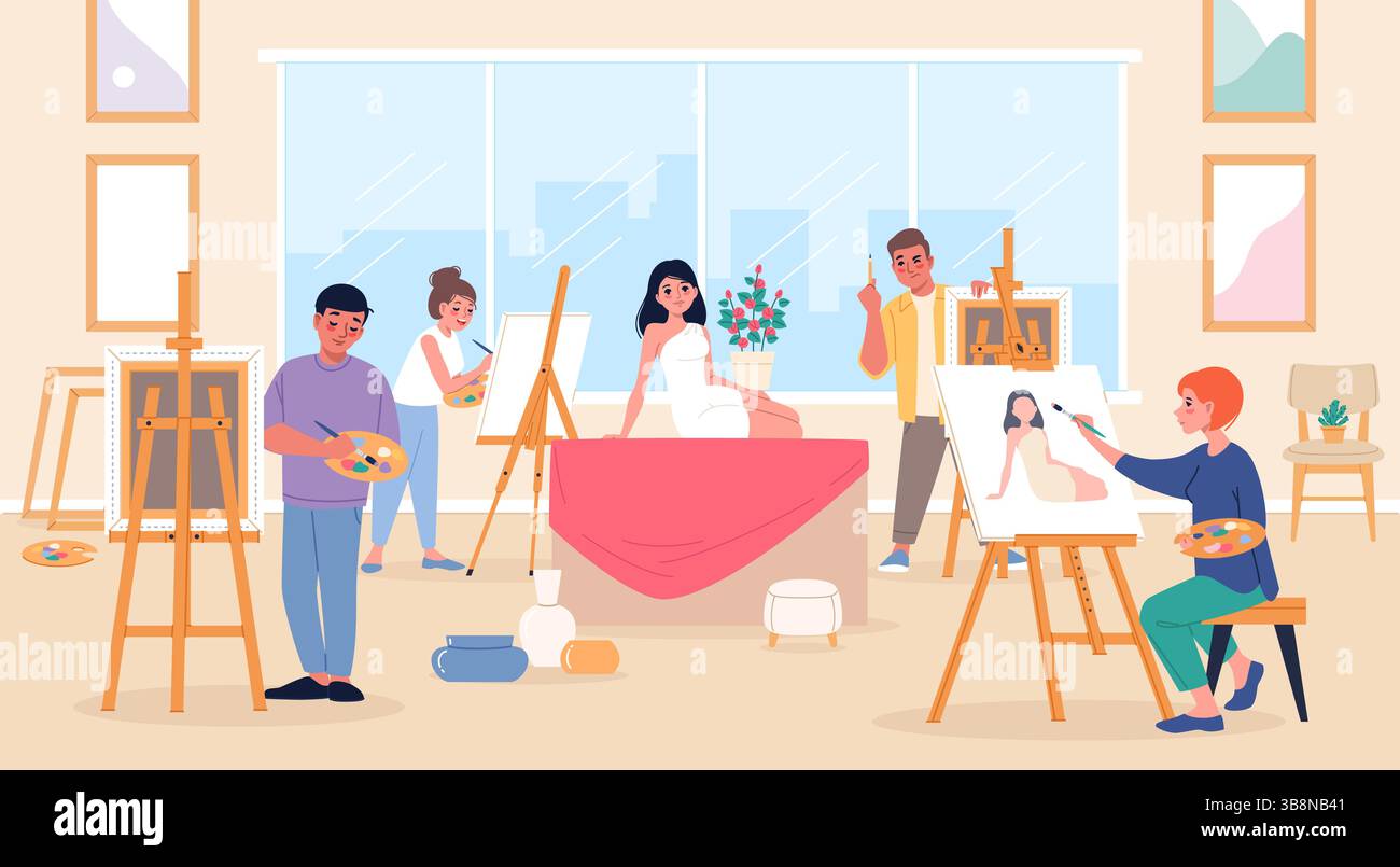 Artists live painting Stock Vector Images - Alamy