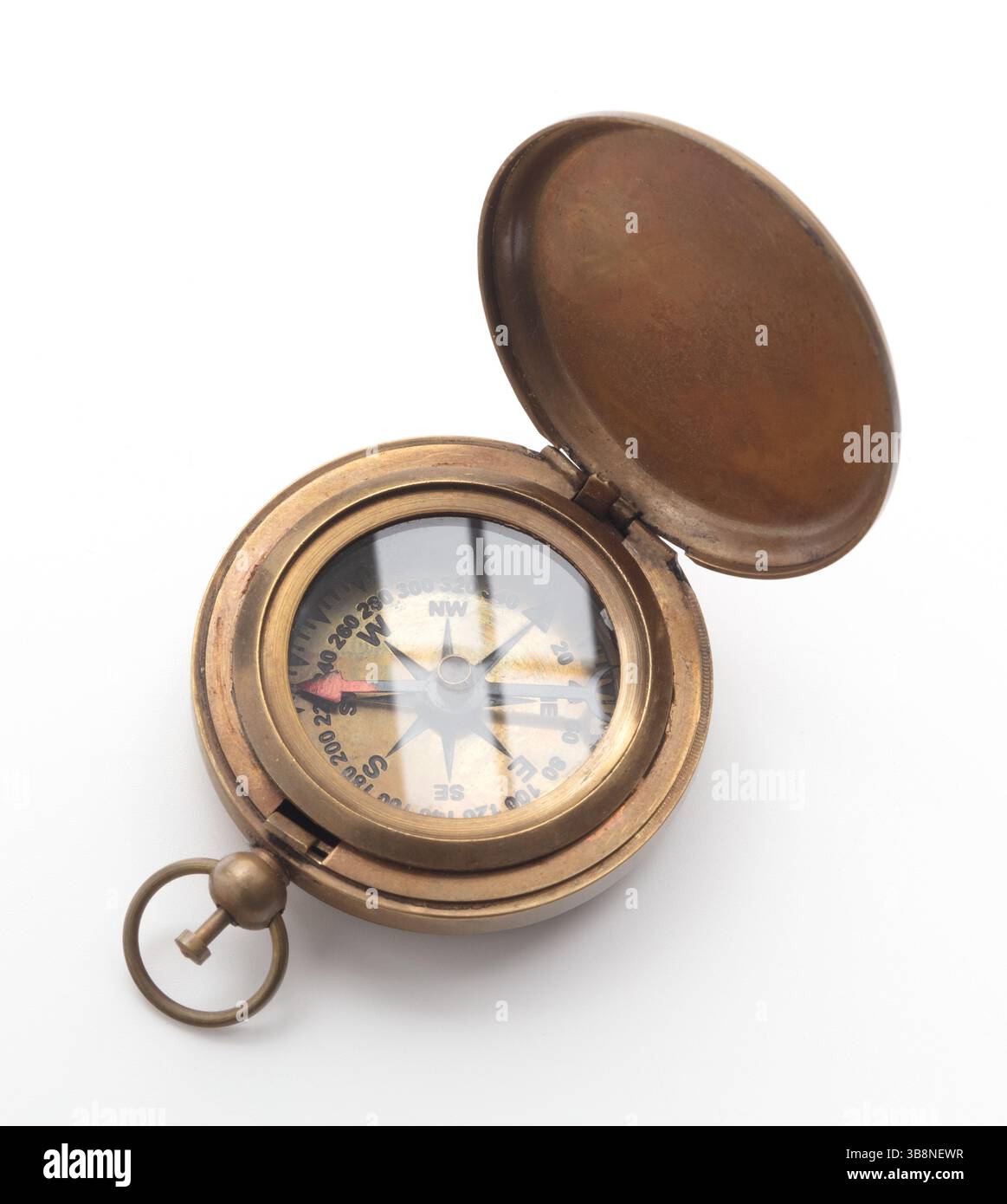 Antique brass compass on map hi-res stock photography and images - Alamy
