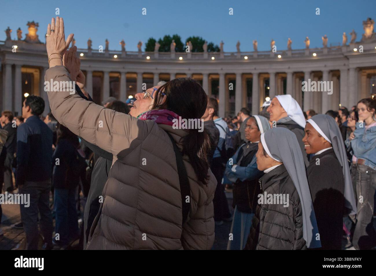 Vatican . May 07, 2025 - Vatican: Black smoke at first vote of ...
