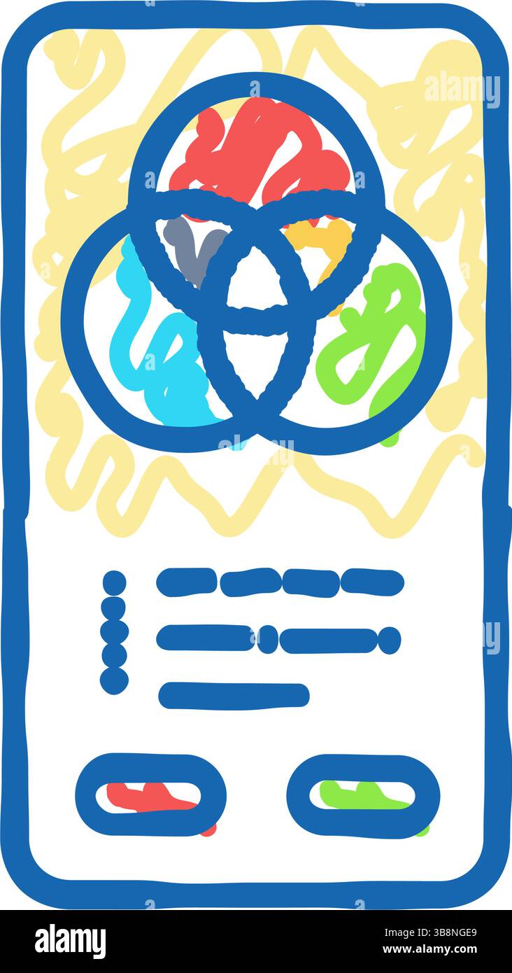 color theory ux ui design icon doodle illustration Stock Vector Image ...