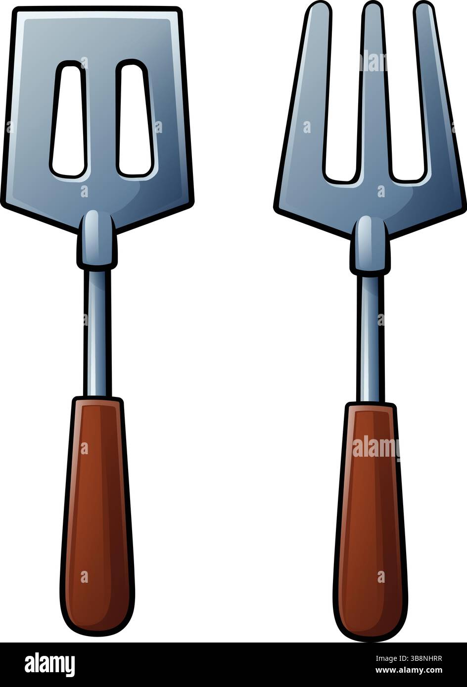 Barbecue Tools BBQ Cartoon Icon Illustration Stock Vector Image & Art ...