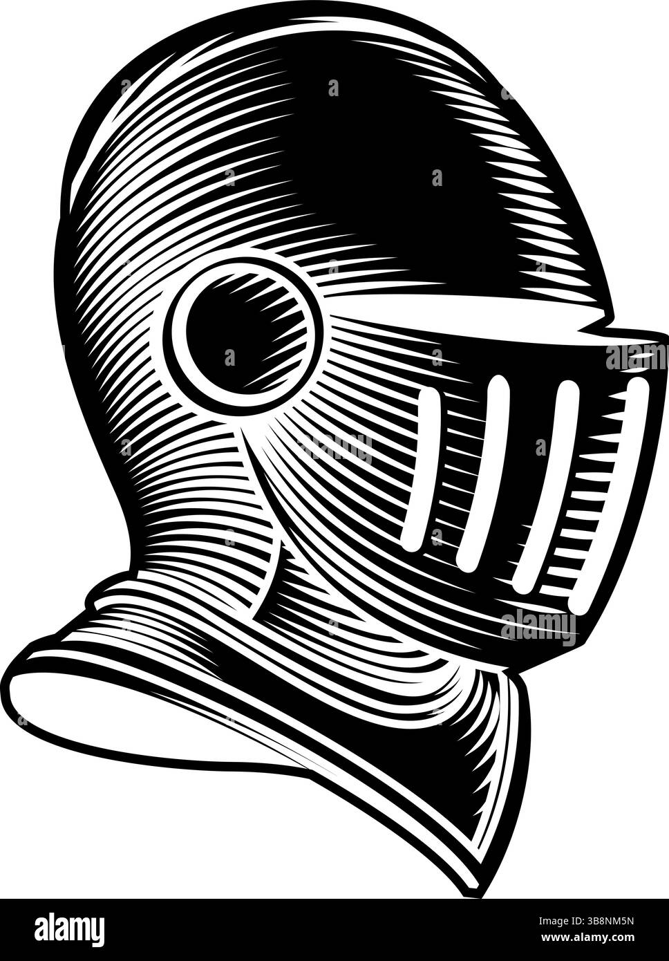 Knight Helm Medieval Helmet Vintage Woodcut Style Stock Vector Image ...