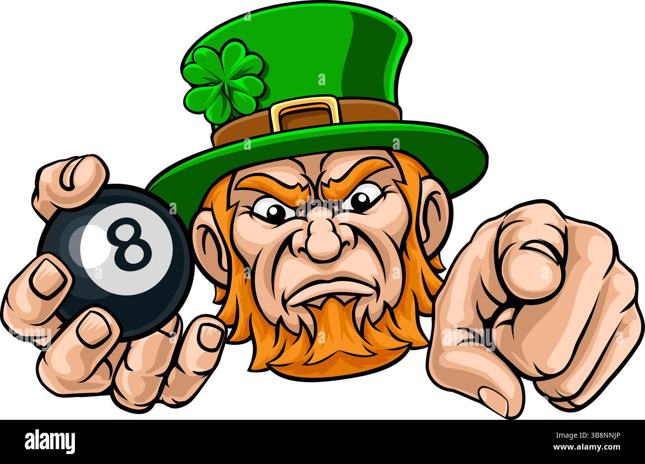 Leprechaun Celtic Irish Billiards Pool Ball Mascot Stock Vector Image ...