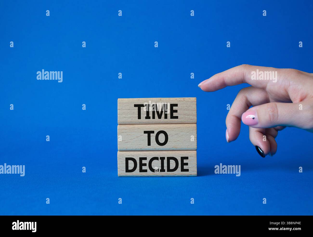 Time to decide symbol. Concept words Time to decide on wooden blocks ...