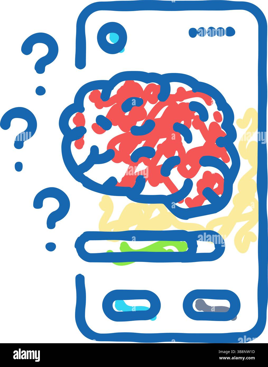 cognitive load ux ui design icon doodle illustration Stock Vector Image ...