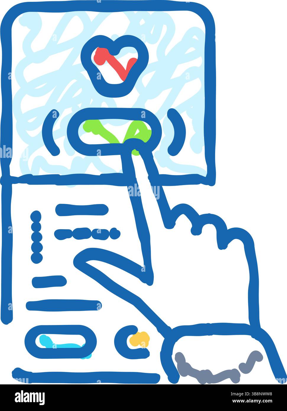 visual feedback ux ui design icon doodle illustration Stock Vector ...