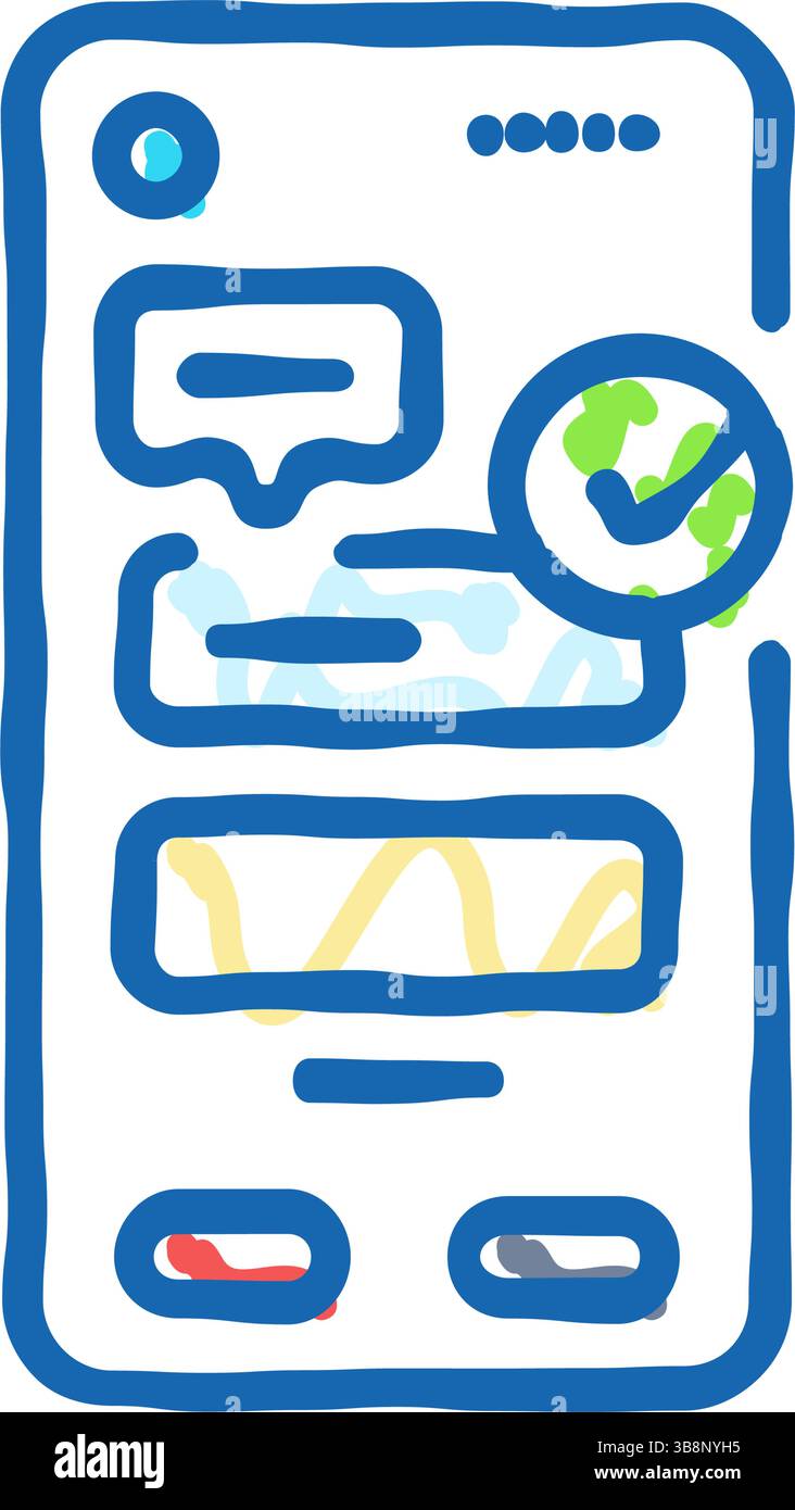 microcopy ux ui design icon doodle illustration Stock Vector Image ...