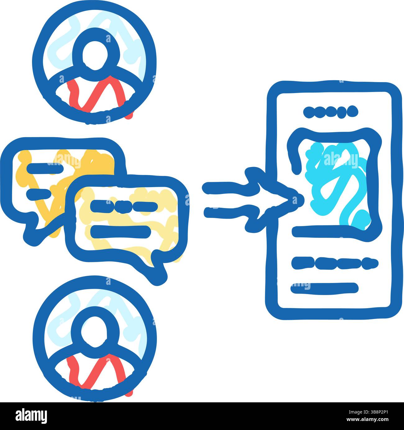 design critique ux ui icon doodle illustration Stock Vector Image & Art ...