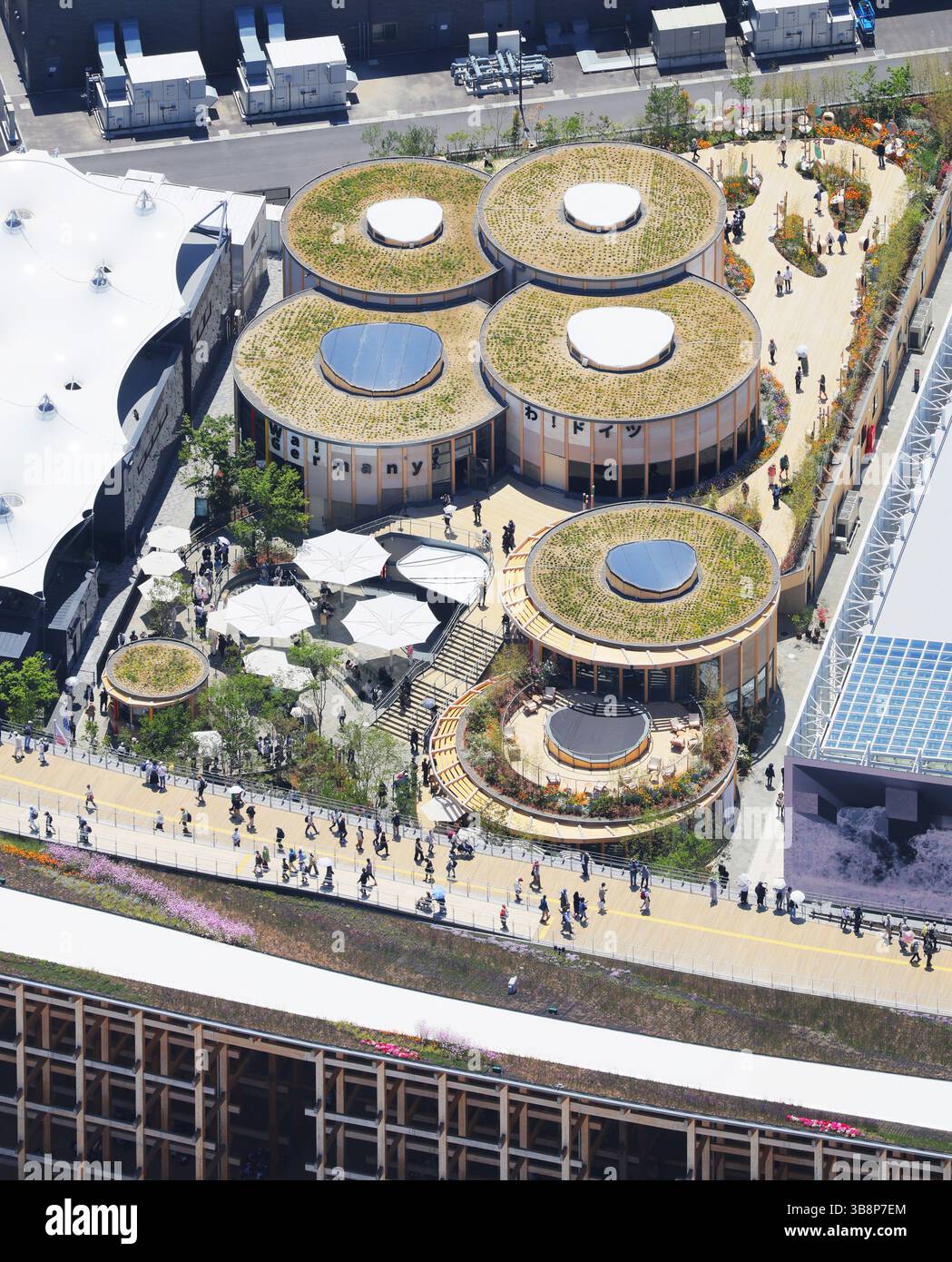 A photo shows Germany pavilion at Yumeshima, venue for Expo 2025 Osaka ...