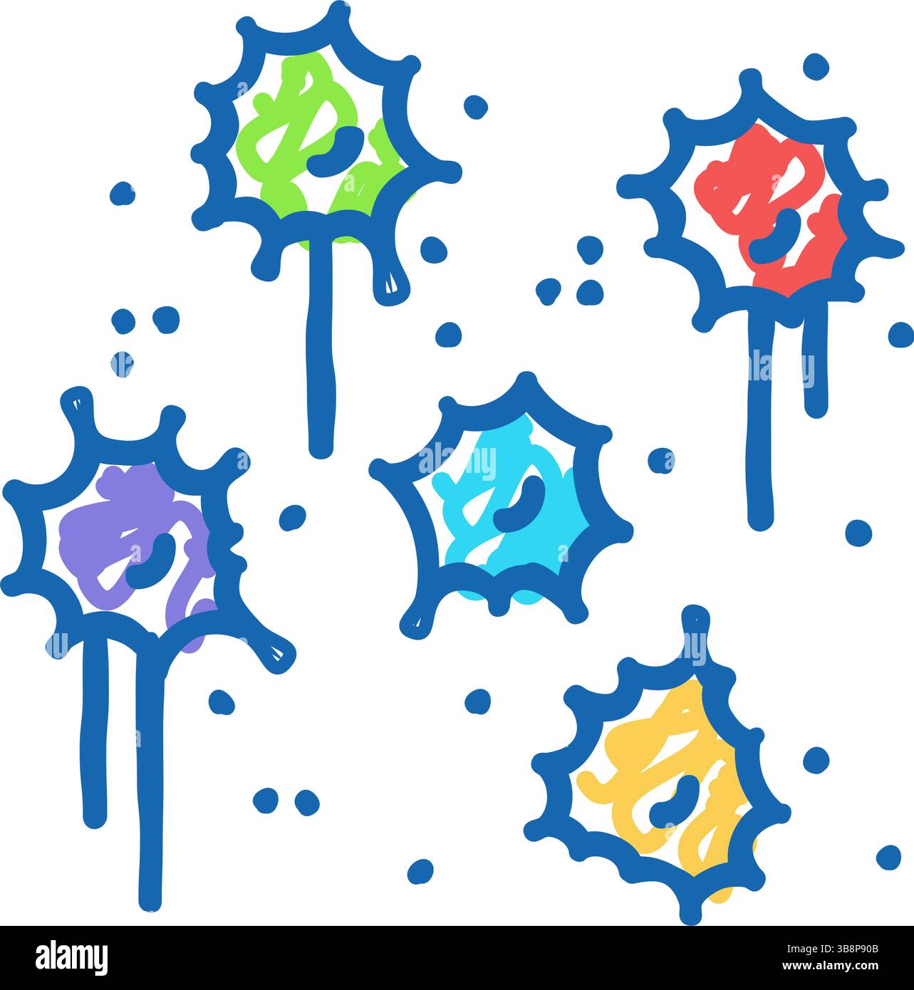 splatter paintball game icon doodle illustration Stock Vector Image ...