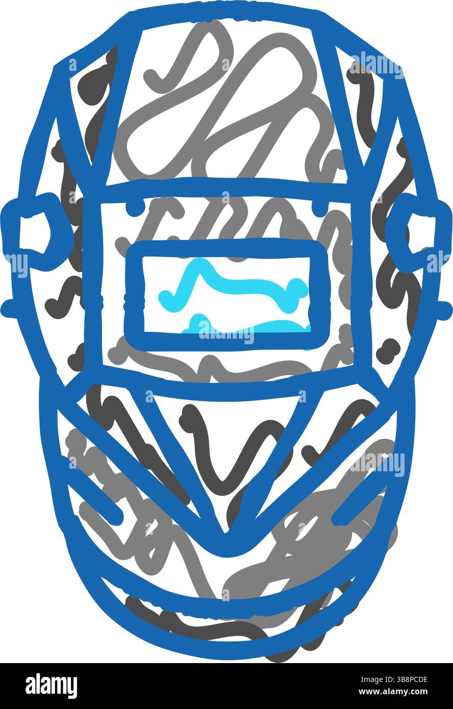 welding helmet ppe protective equipment icon doodle illustration Stock ...