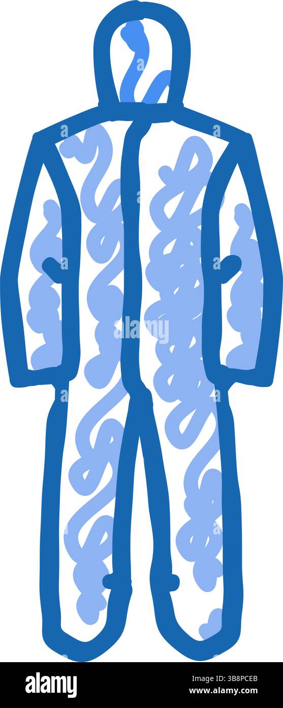 coveralls ppe protective equipment icon doodle illustration Stock ...
