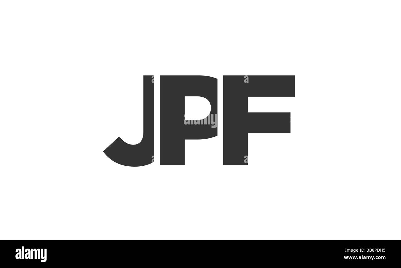 JPF logo design template with strong and modern bold text. Initial ...