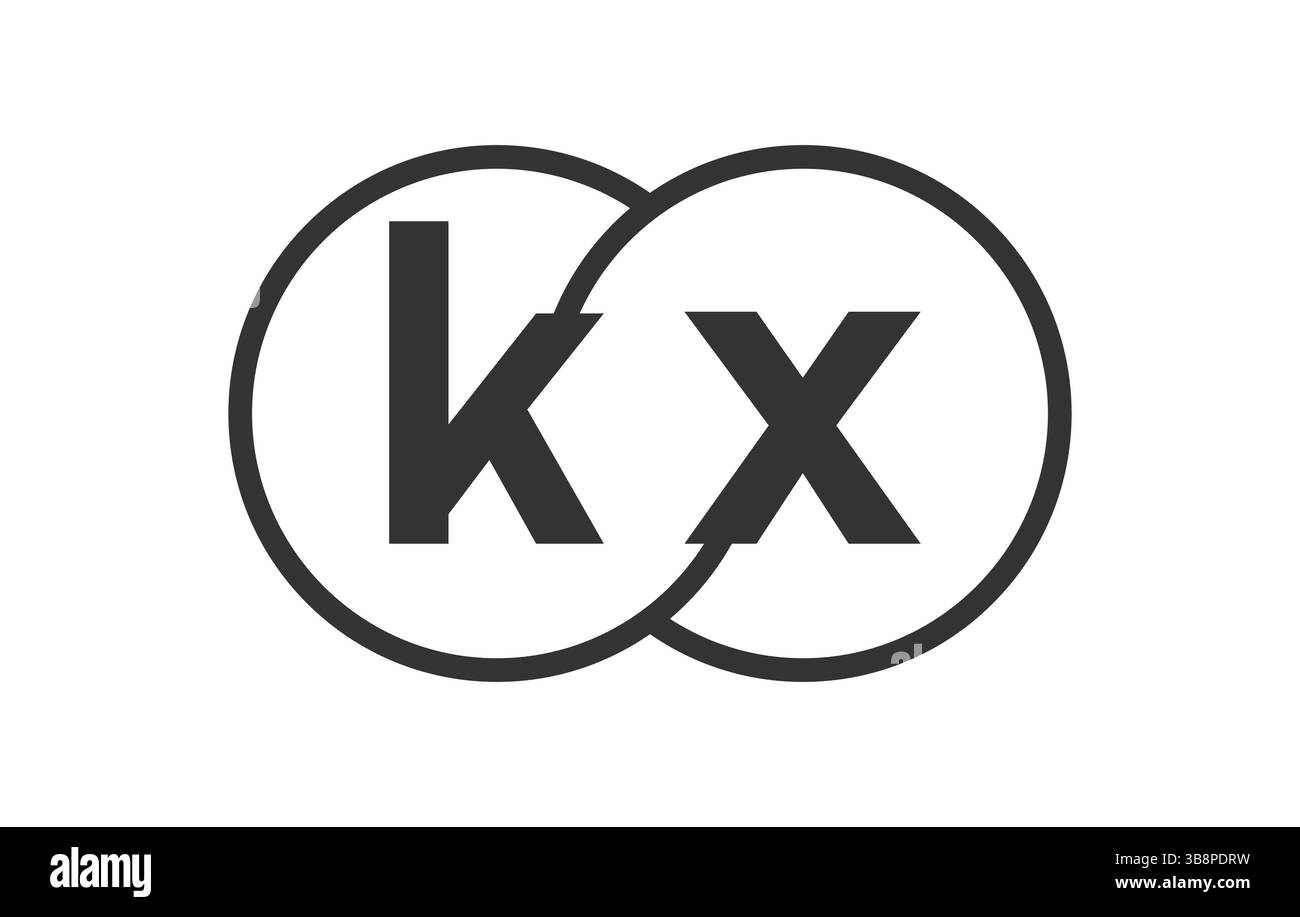 KX business company emblem with outline rounds and letters k x. Logo ...