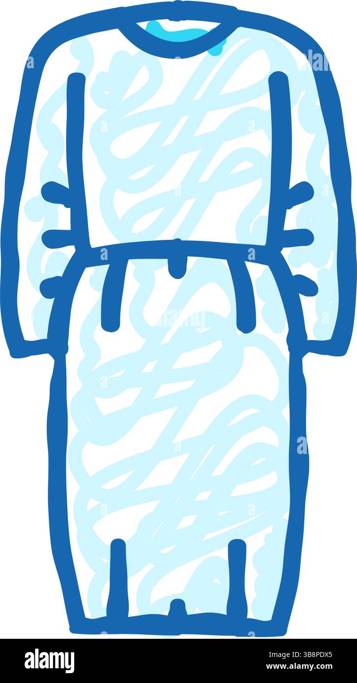 isolation gown ppe protective equipment icon doodle illustration Stock ...