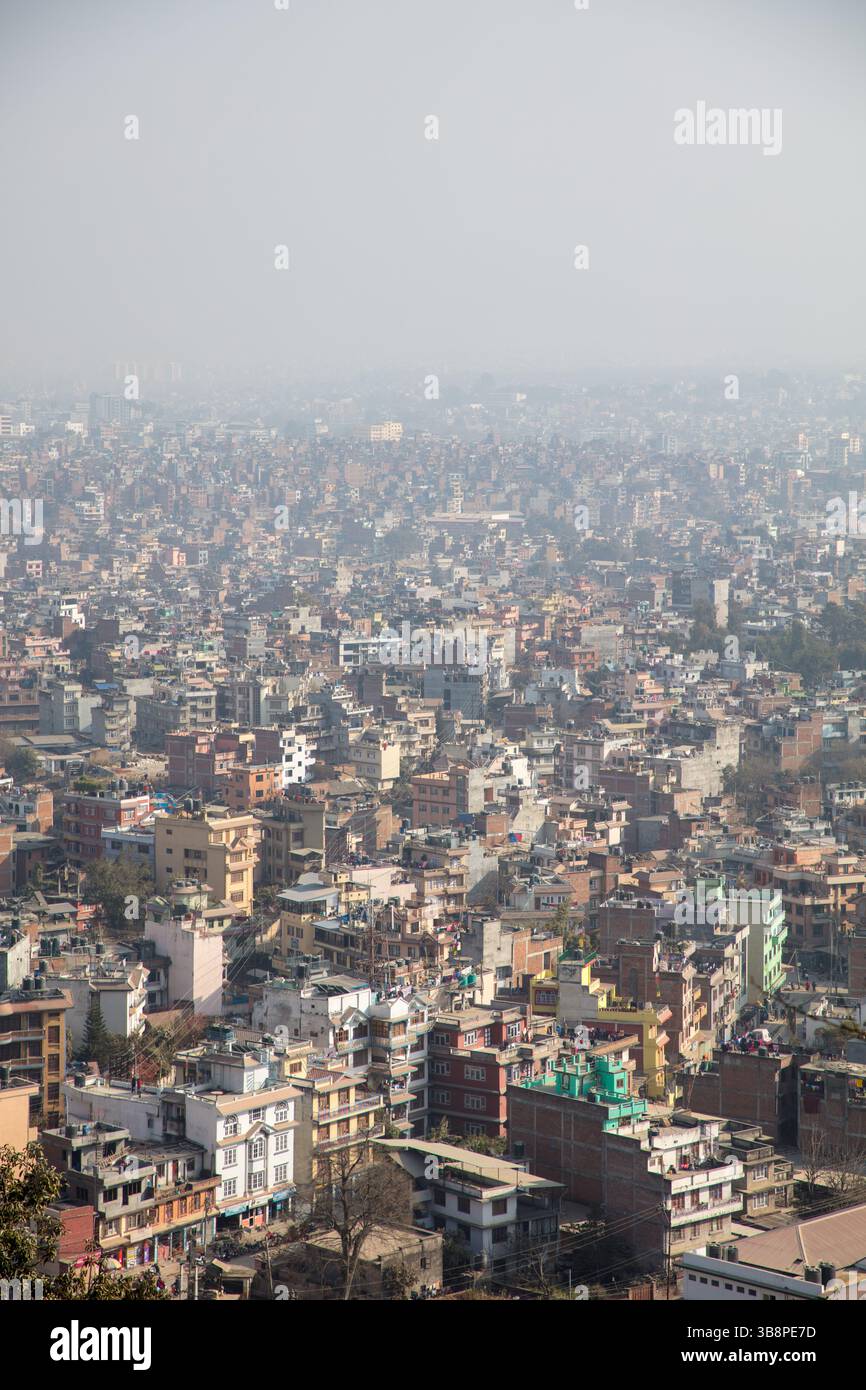 Kathmandu, Nepal, is blanketed in smog. Air pollution is a major ...