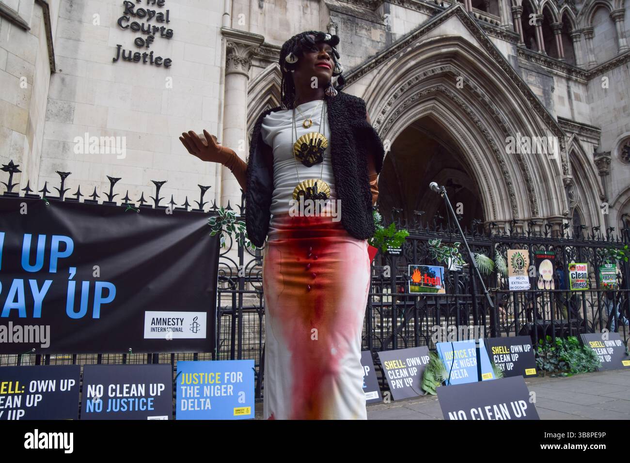 London, UK. 8th May 2025. Artist and activist The Crude Madonna wears a ...