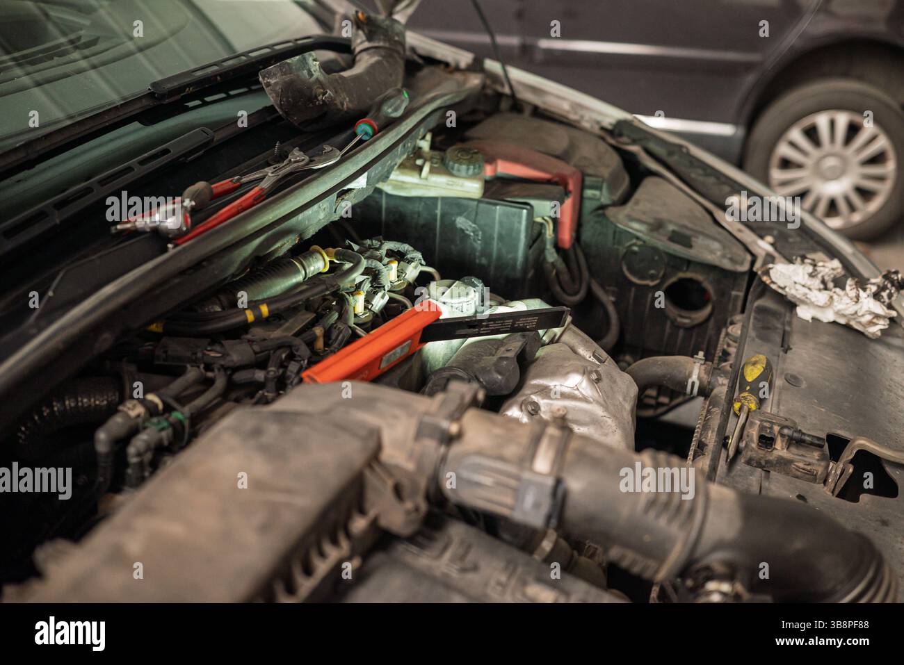 diesel car engine in a mechanical workshop Stock Photo - Alamy